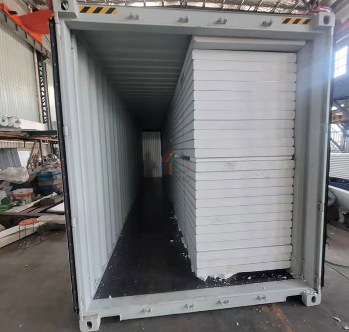 Puf panels for prefabricated metal warehouse sent to Australia | Yirong ...