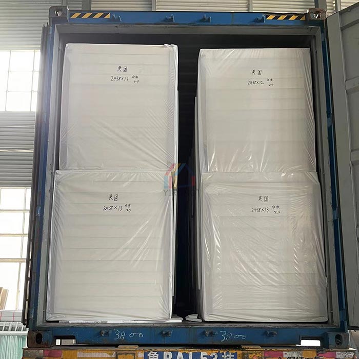 American 75mm thick puf panels packaged and shipped | Yirong Building ...